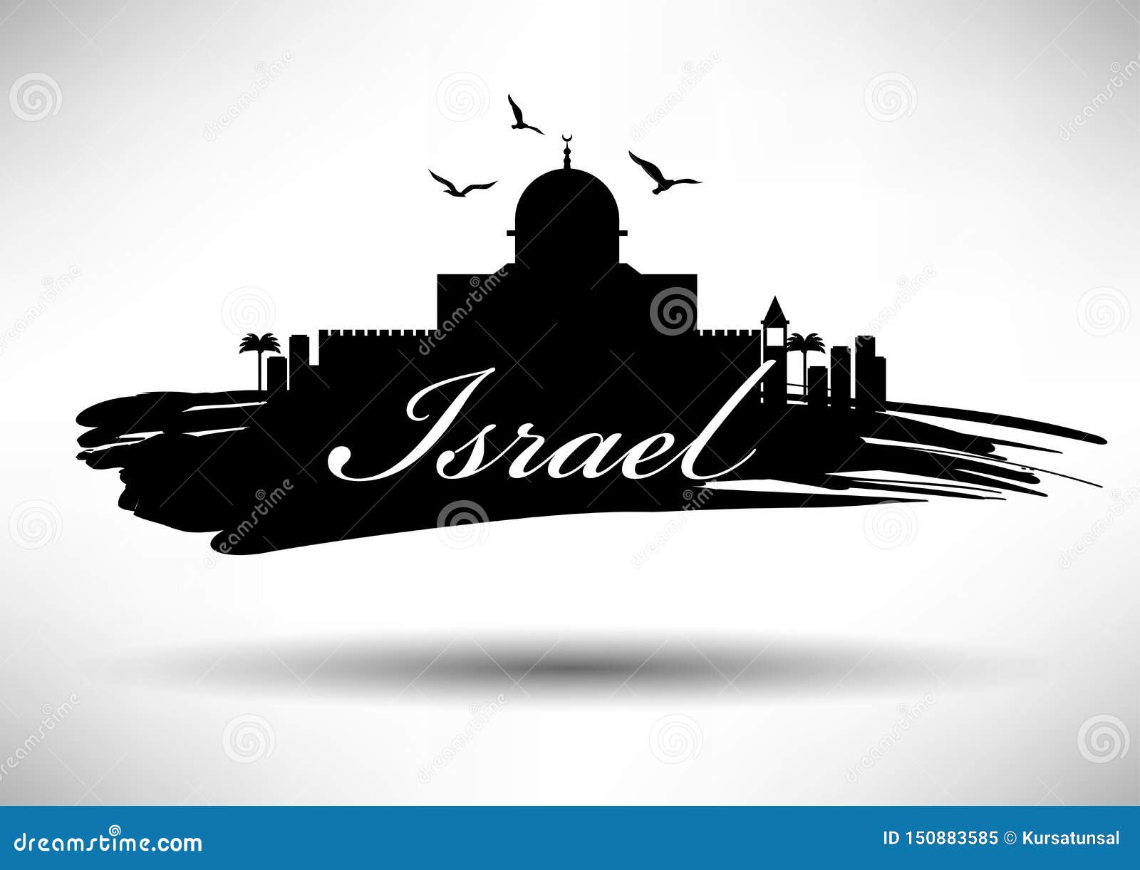 Israel Skyline And Landmarks Silhouette Cartoon Vector | CartoonDealer ...