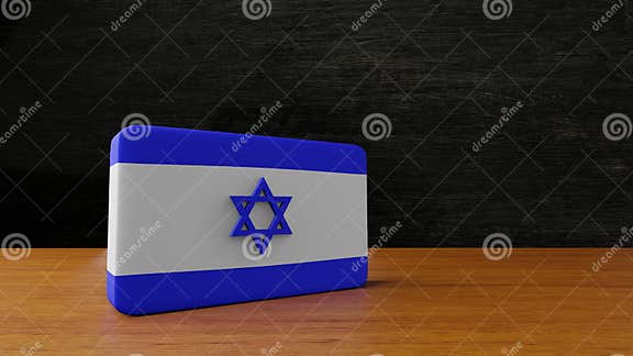 Israel Square Flag 3d Rendering Stock Illustration - Illustration of ...