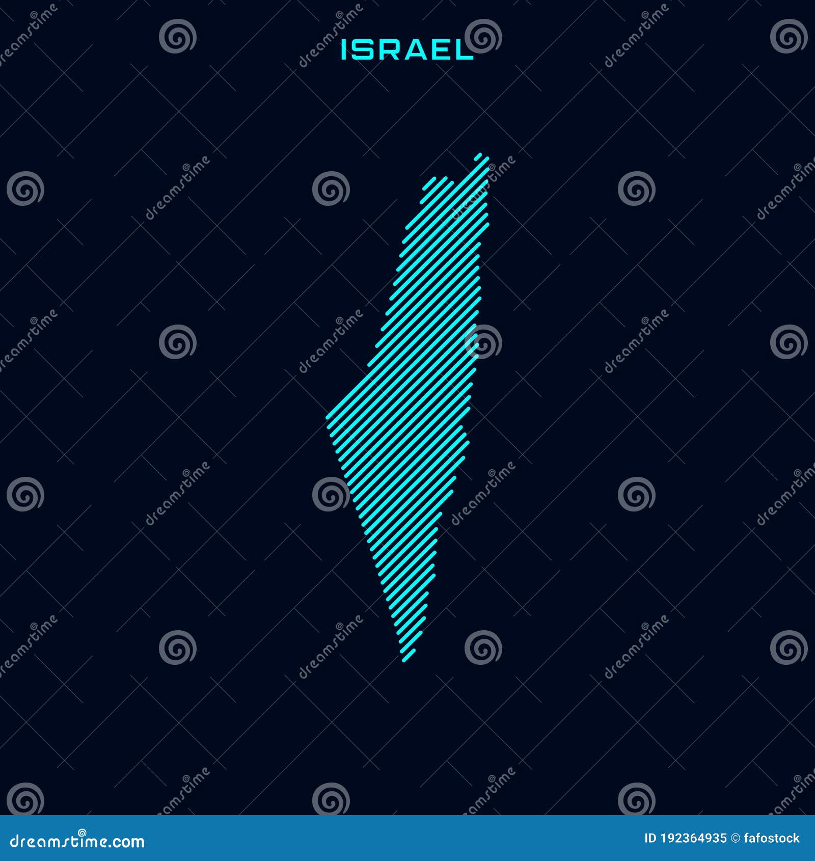 Israel Striped Map Vector Design Template with Blue Background. Stock ...