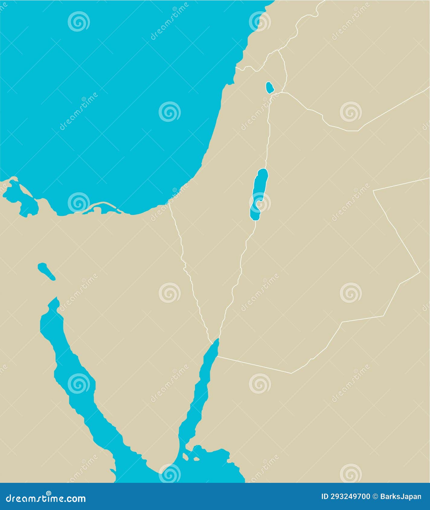 Israel and Surrounding Countries Map Illustration Stock Vector ...