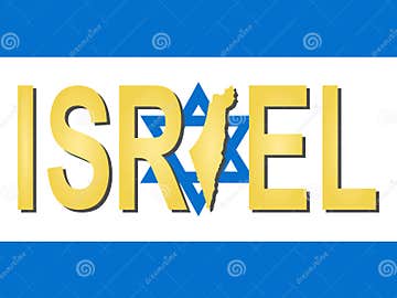 Israel Text with Map stock vector. Illustration of israel - 3854597