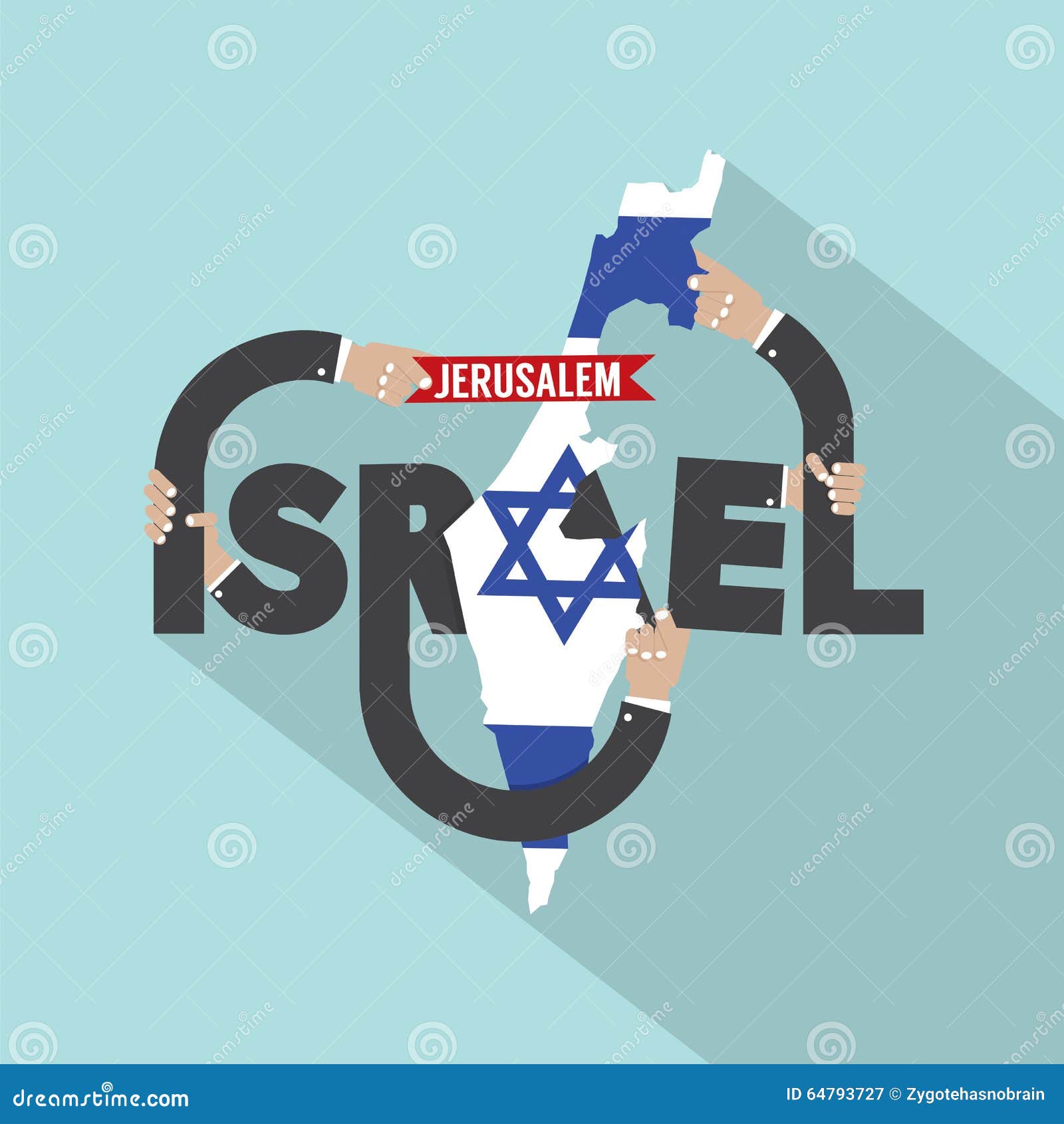Israel Typography Design. stock vector. Illustration of nation - 64793727