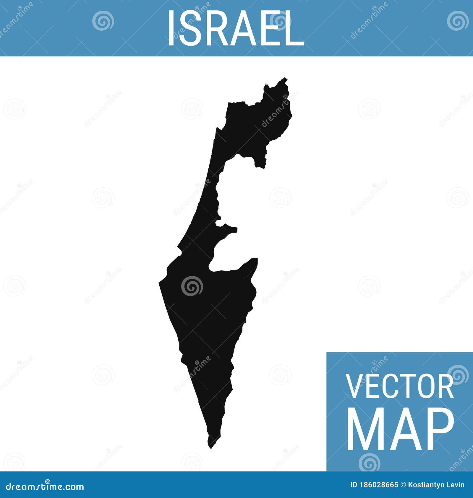 Israel Vector Map with Title Stock Vector - Illustration of graphic ...