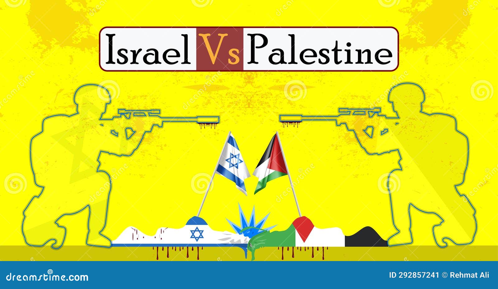 Israel Vs Palestine Israel Palestine War Stock Illustration ...