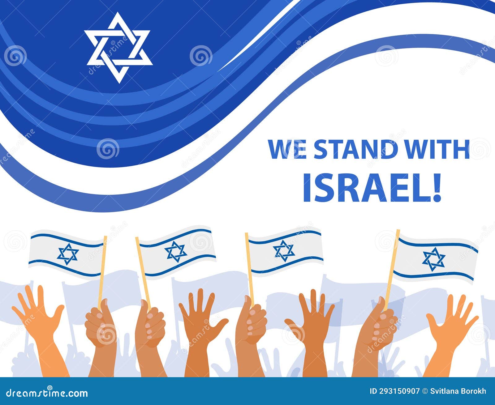 Israel War Support. State and I Stand with Israel. Hand Holding Israel ...