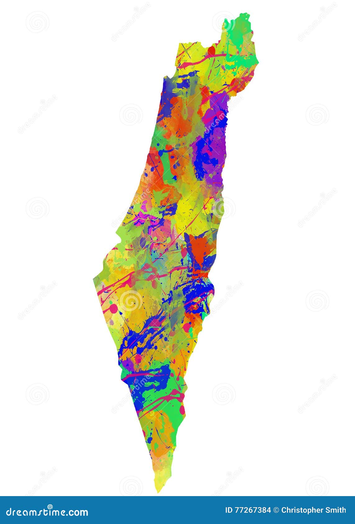 Israel stock illustration. Illustration of contour, colorful - 77267384
