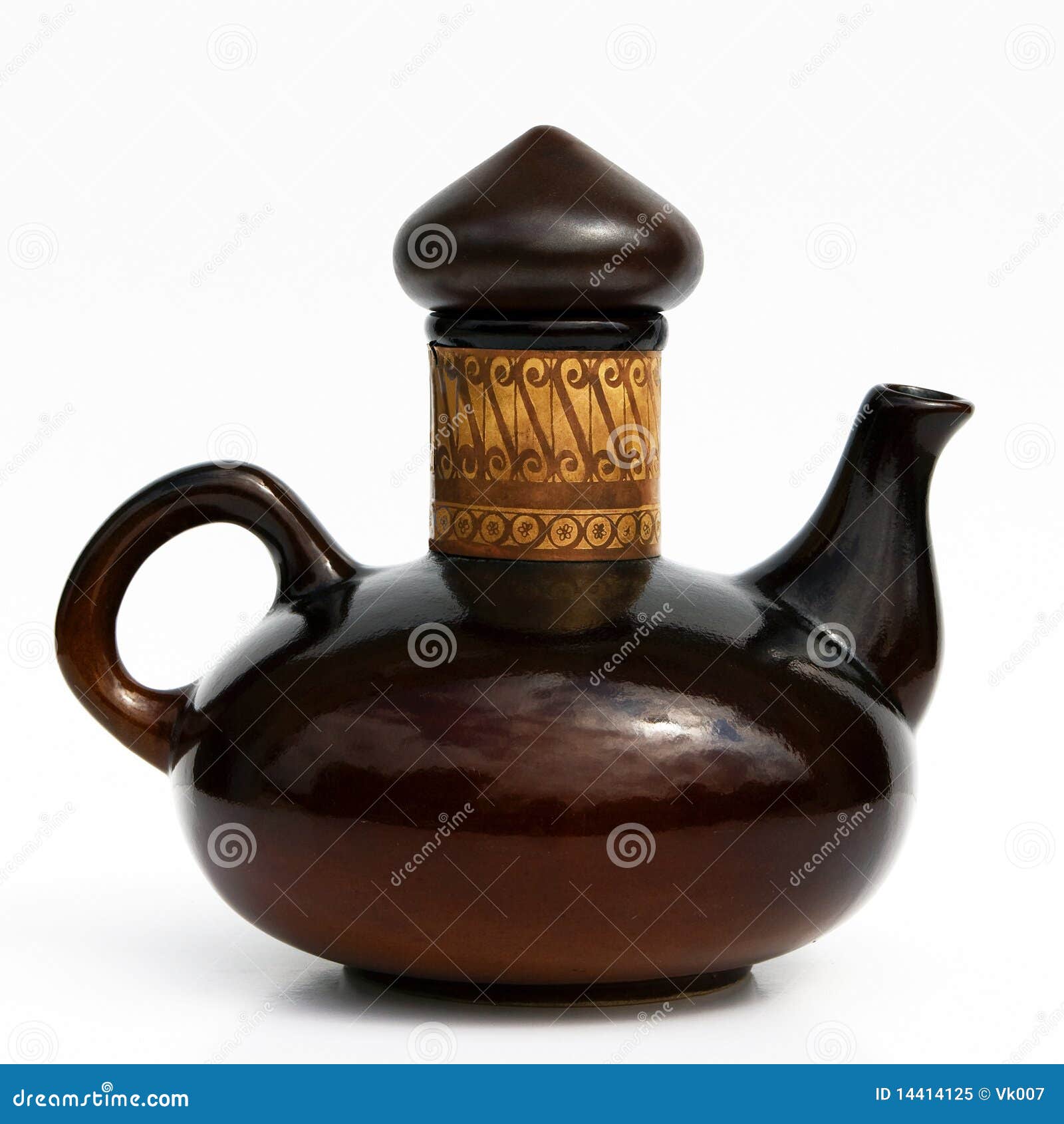 Israeli Ceramic Teapot in Oriental Style on Stock Image - Image of ...