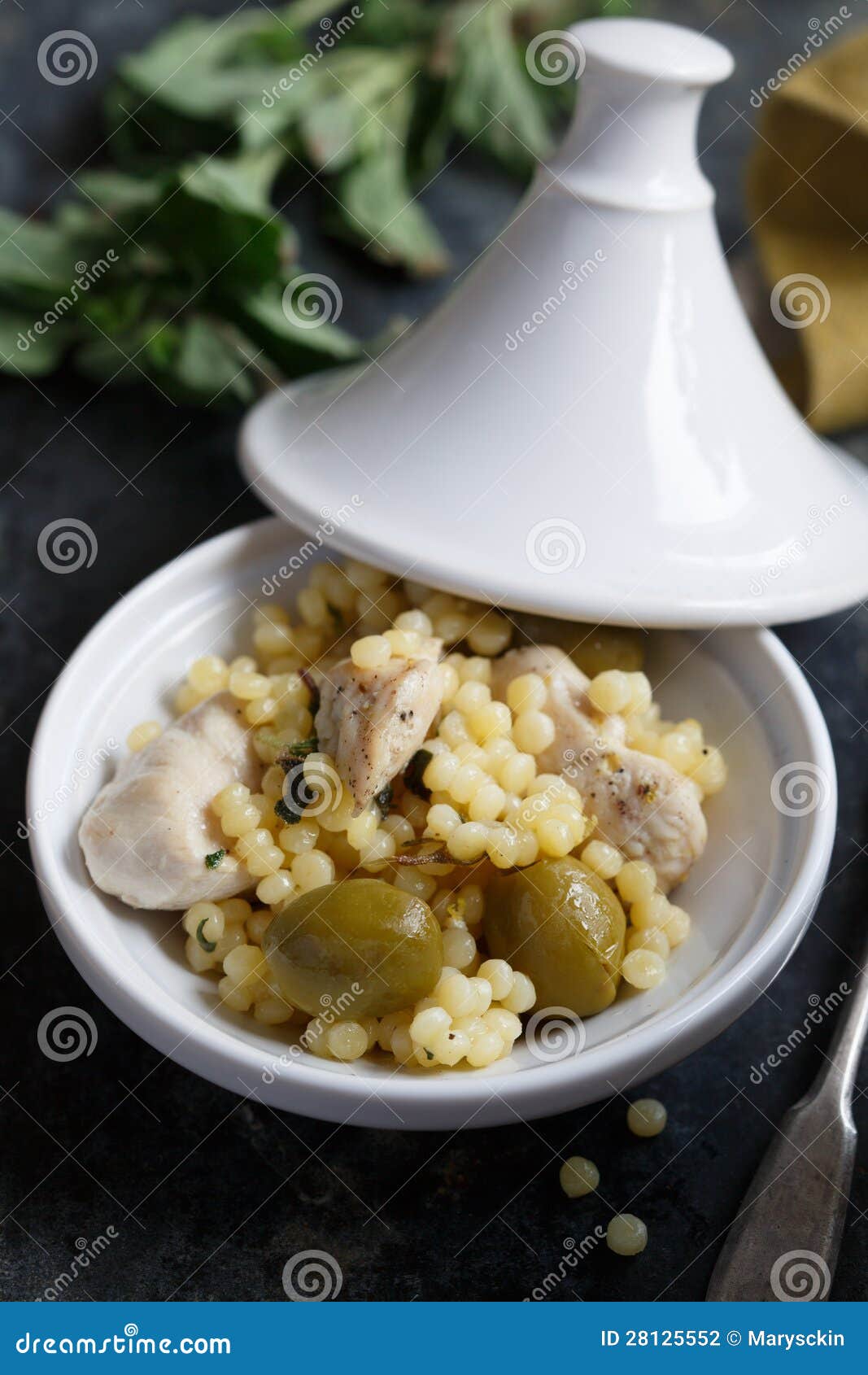 Israeli couscous tagine stock photo. Image of green, cooked - 28125552