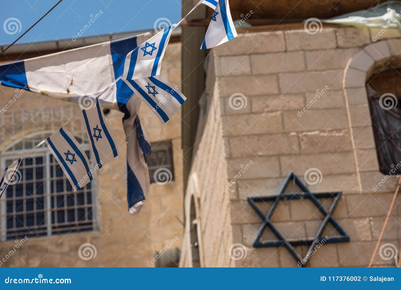 Israeli Flag Blowing in the Wind Stock Photo - Image of israeli ...