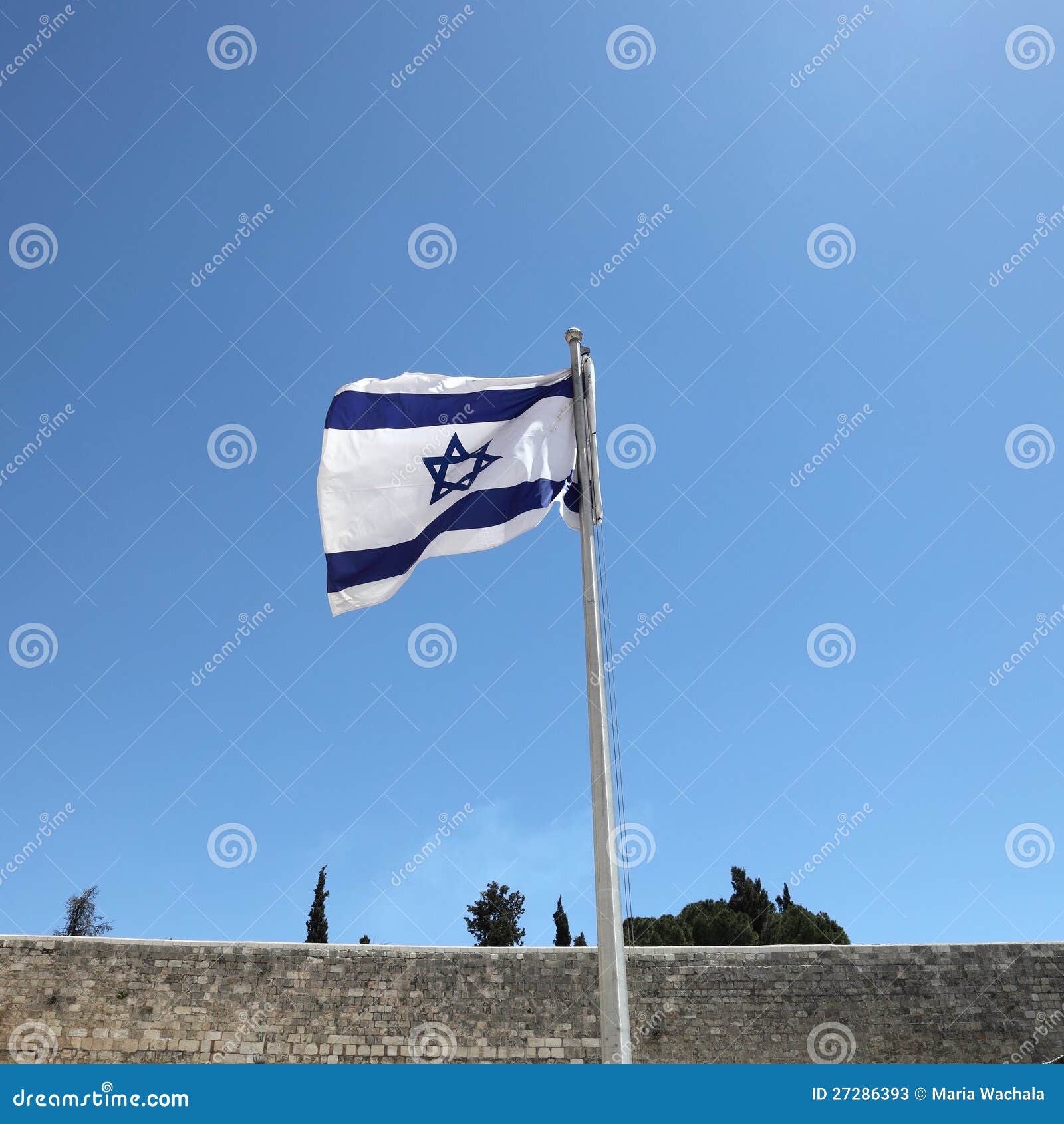 Israeli Flag in Jerusalem, Israel Stock Image - Image of national ...