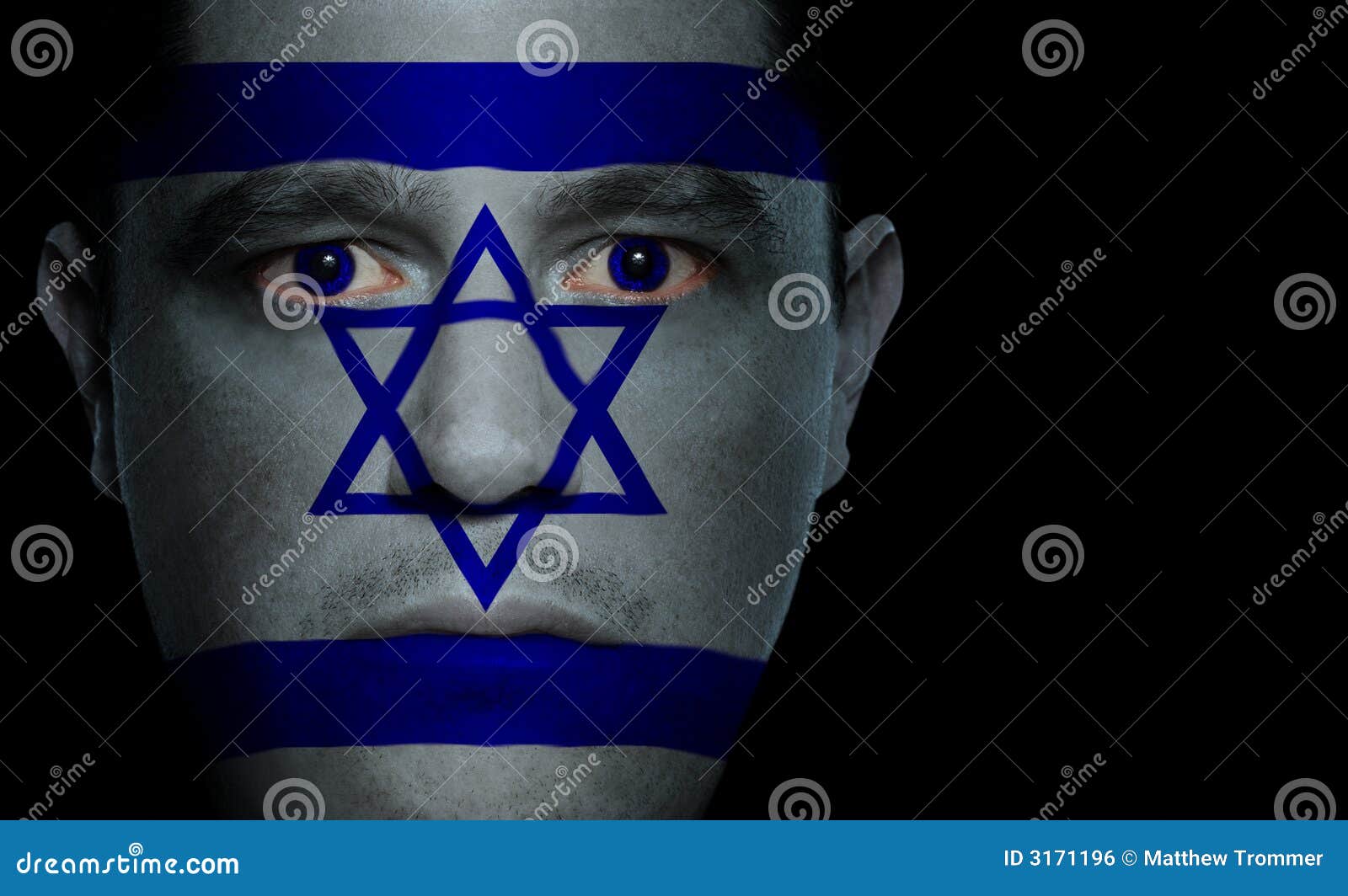 Israeli Flag - Male Face stock photo. Image of adult, israel - 3171196