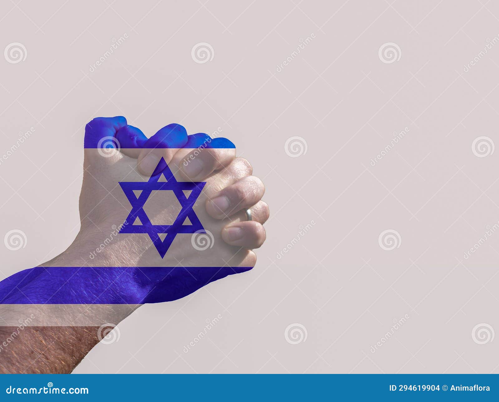 Israeli Hand with Flag Symbol for Peace Stock Photo - Image of faith ...