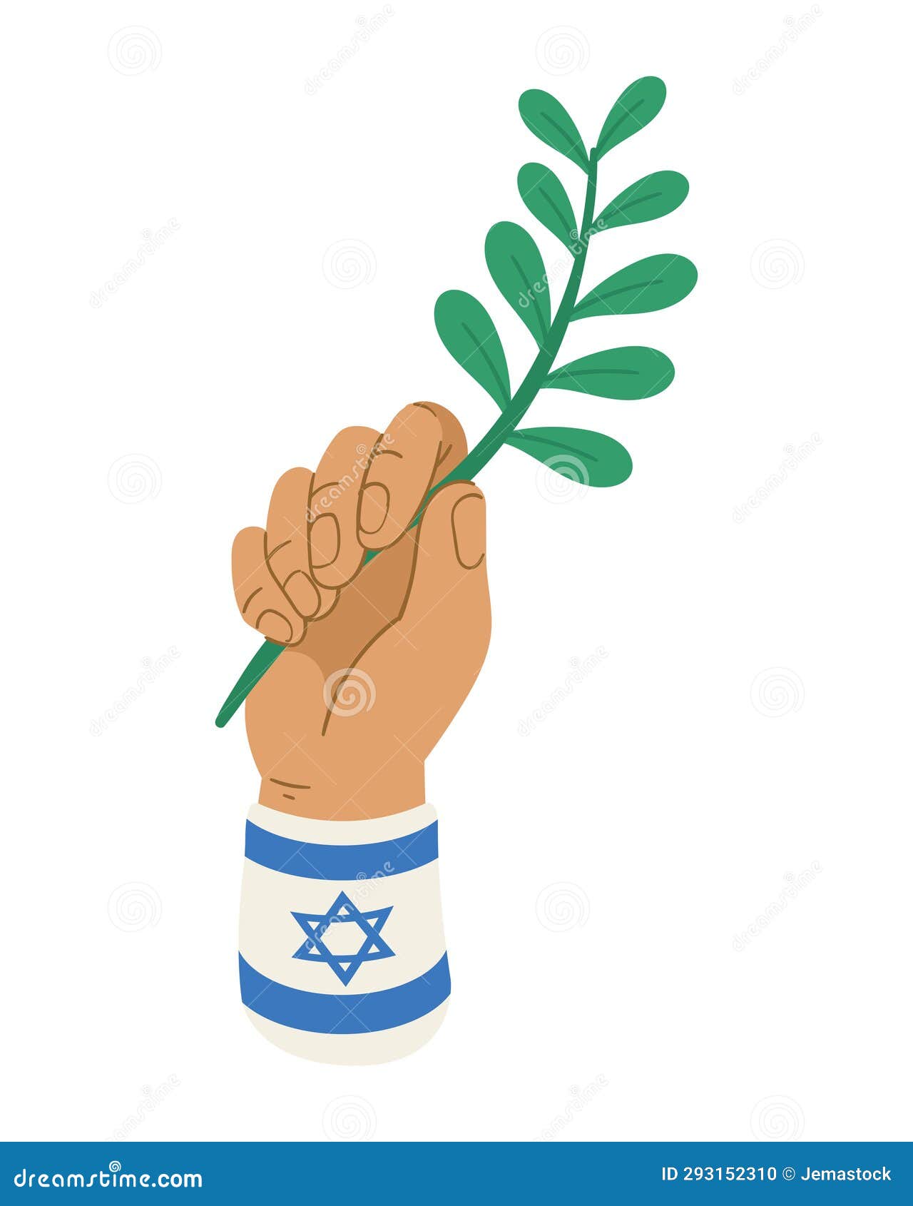 Israeli Hand with Olive Branch Stock Vector - Illustration of branch ...