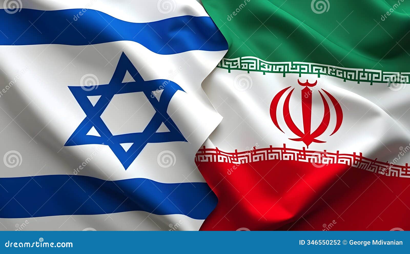 Israeli and Iranian Flags Together Stock Illustration - Illustration of ...