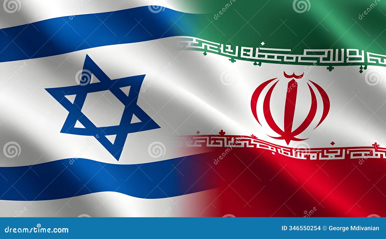 Israeli and Iranian Flags Together Stock Illustration - Illustration of ...