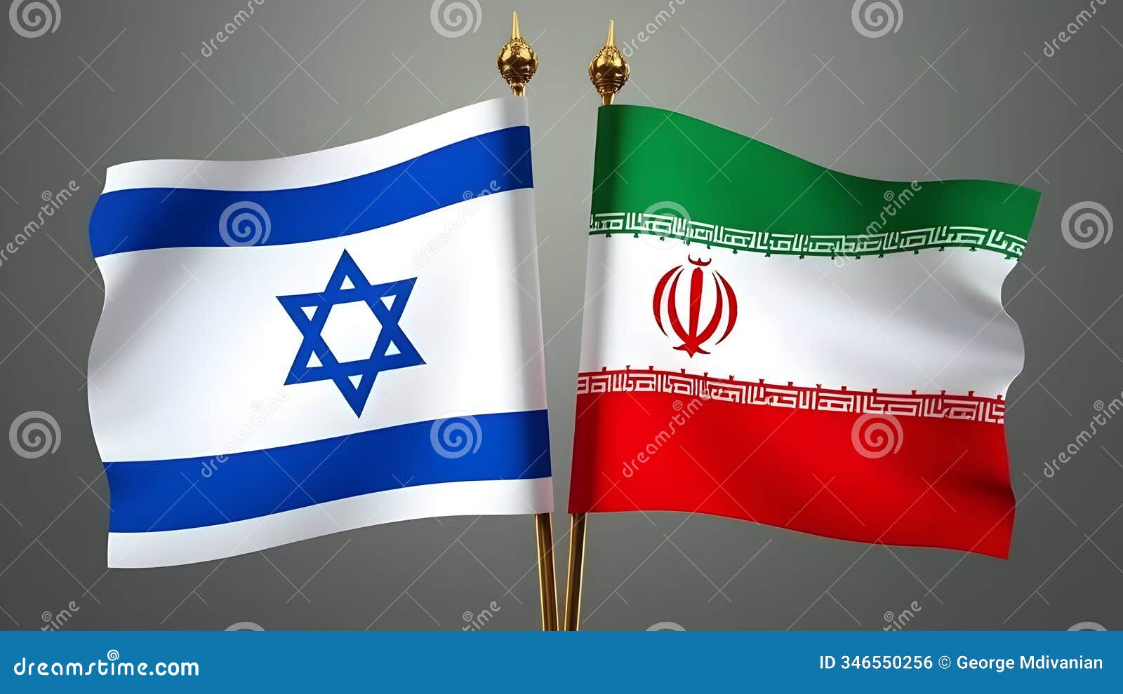 Israeli and Iranian Flags Together Stock Illustration - Illustration of ...
