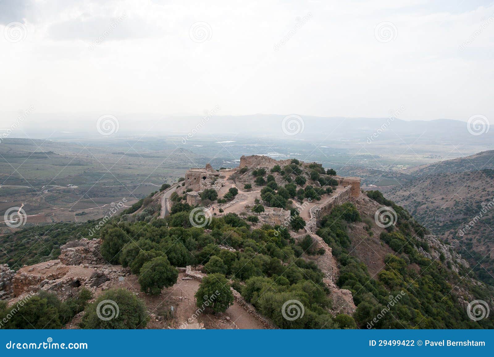 Israeli Landscape with Castle and Sky Stock Photo - Image of ...