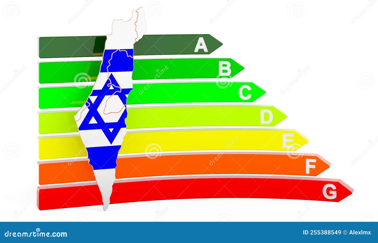 Israeli Map with Energy Efficiency Rating, 3D Rendering Stock ...