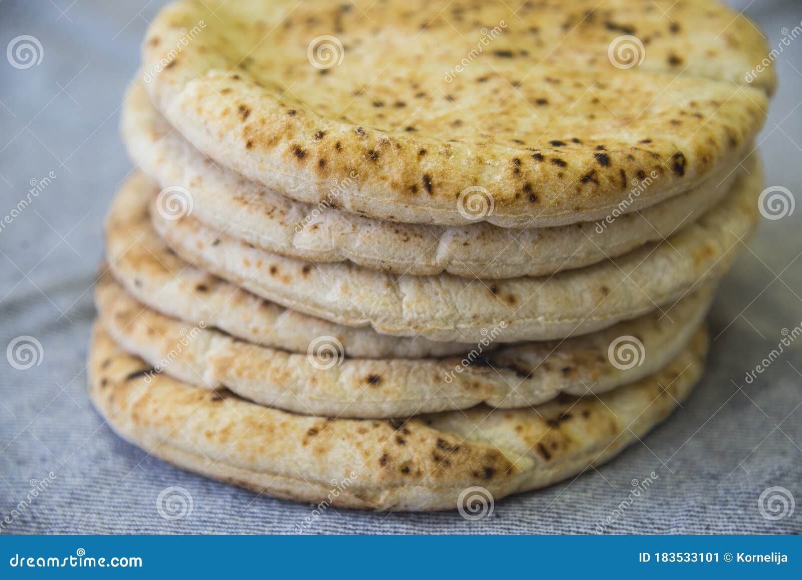 Israeli Pita Bread stock image. Image of flatbread, bake - 183533101