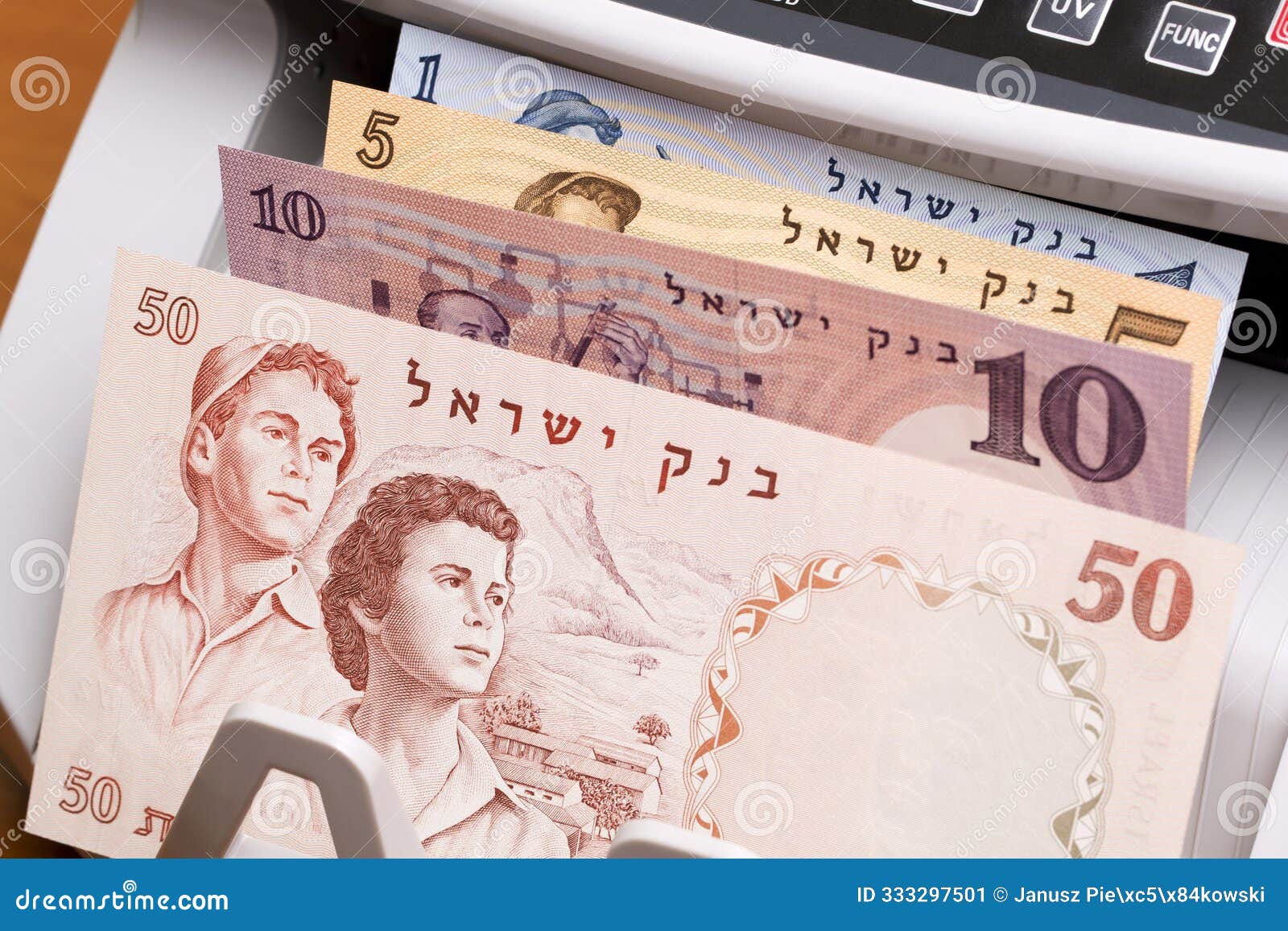 Israeli Pound in the Counting Machine Stock Image - Image of note ...