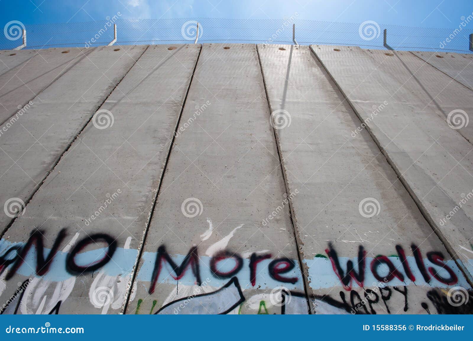Israeli Separation Barrier stock photo. Image of wall - 15588356