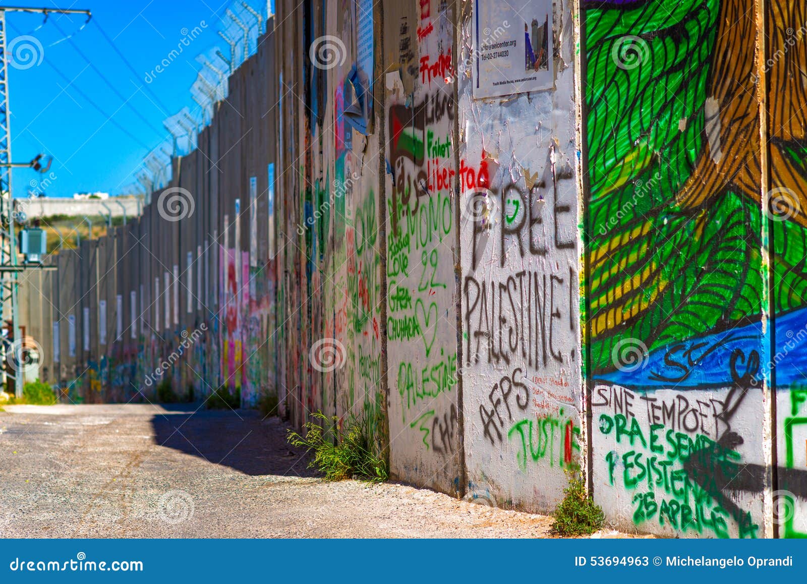 Israeli separation barrier editorial stock photo. Image of qalqilya ...