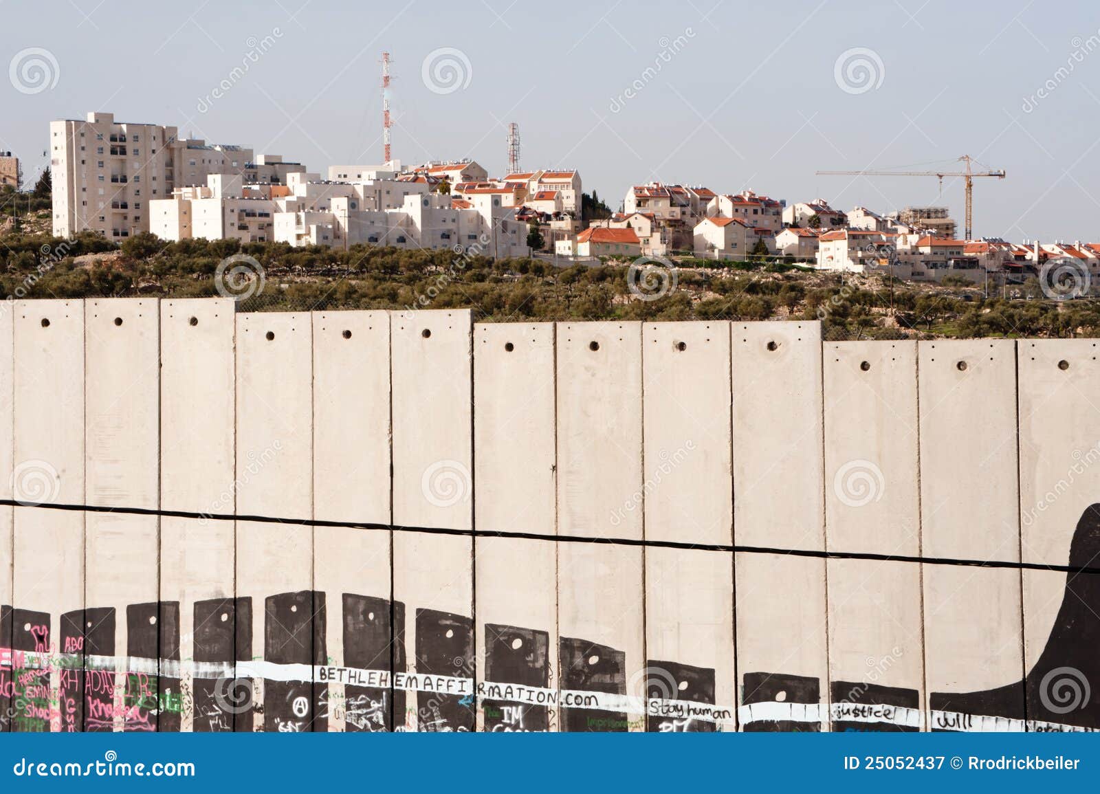 Israeli Separation Wall and Settlement Editorial Photography - Image of ...