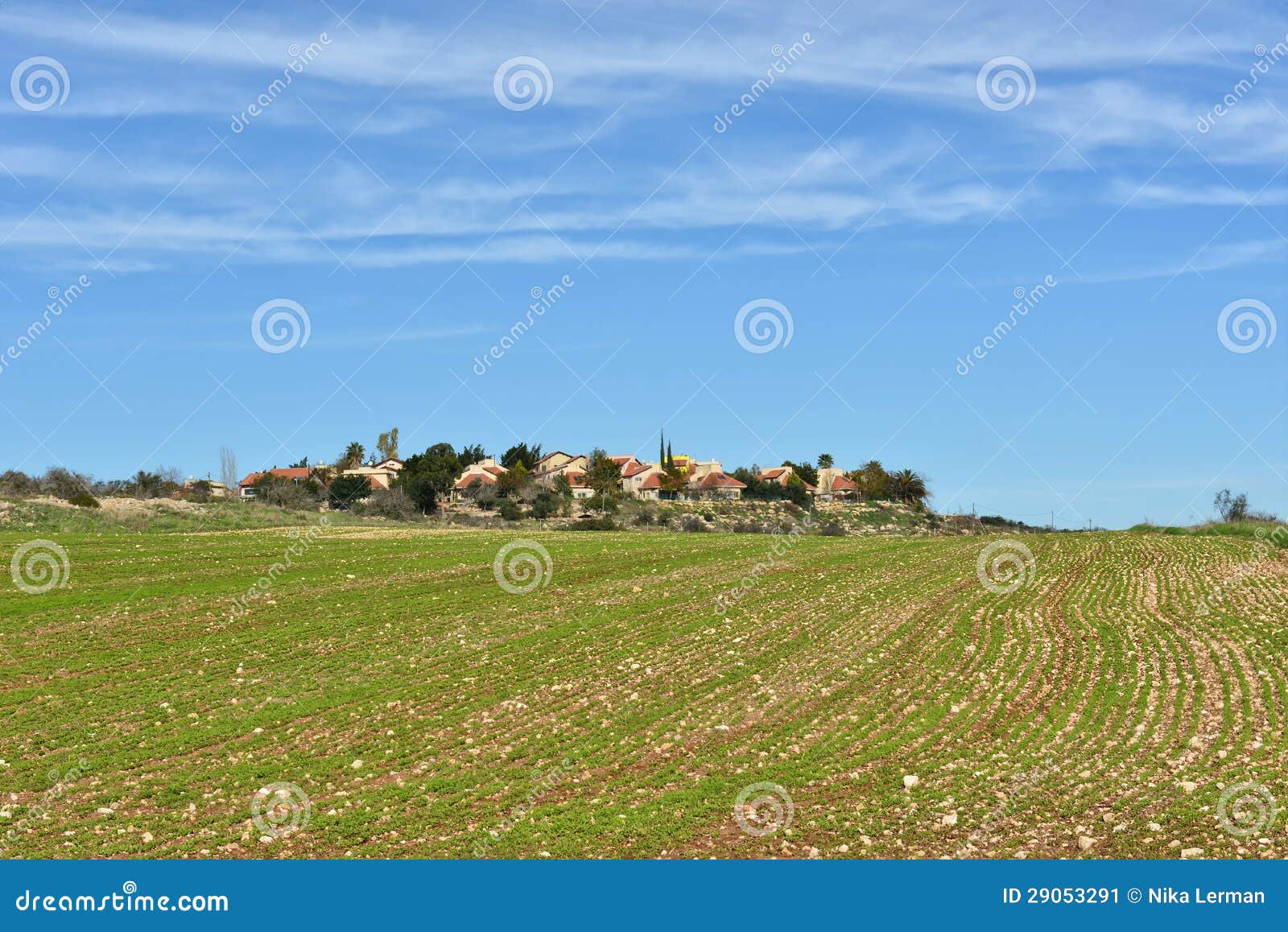 Israeli village stock image. Image of nature, roofs, green - 29053291