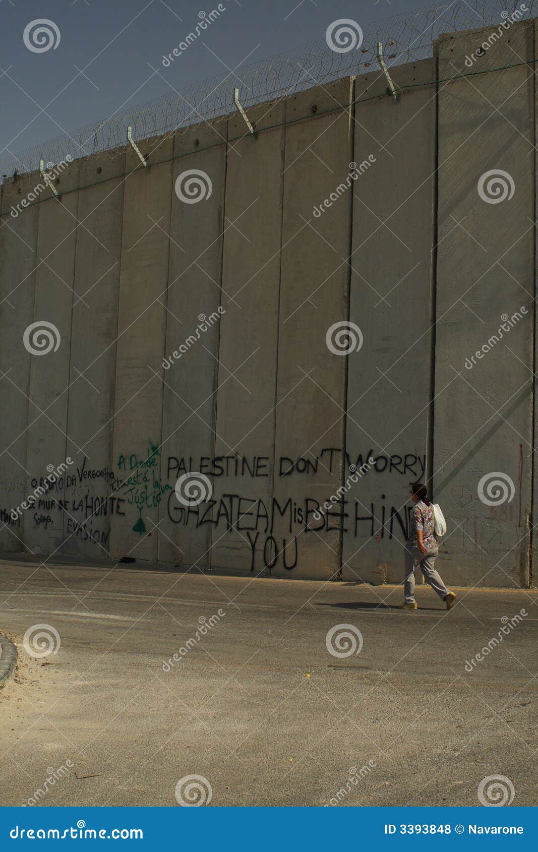 Israeli West Bank Wall stock photo. Image of ground, dark - 3393848