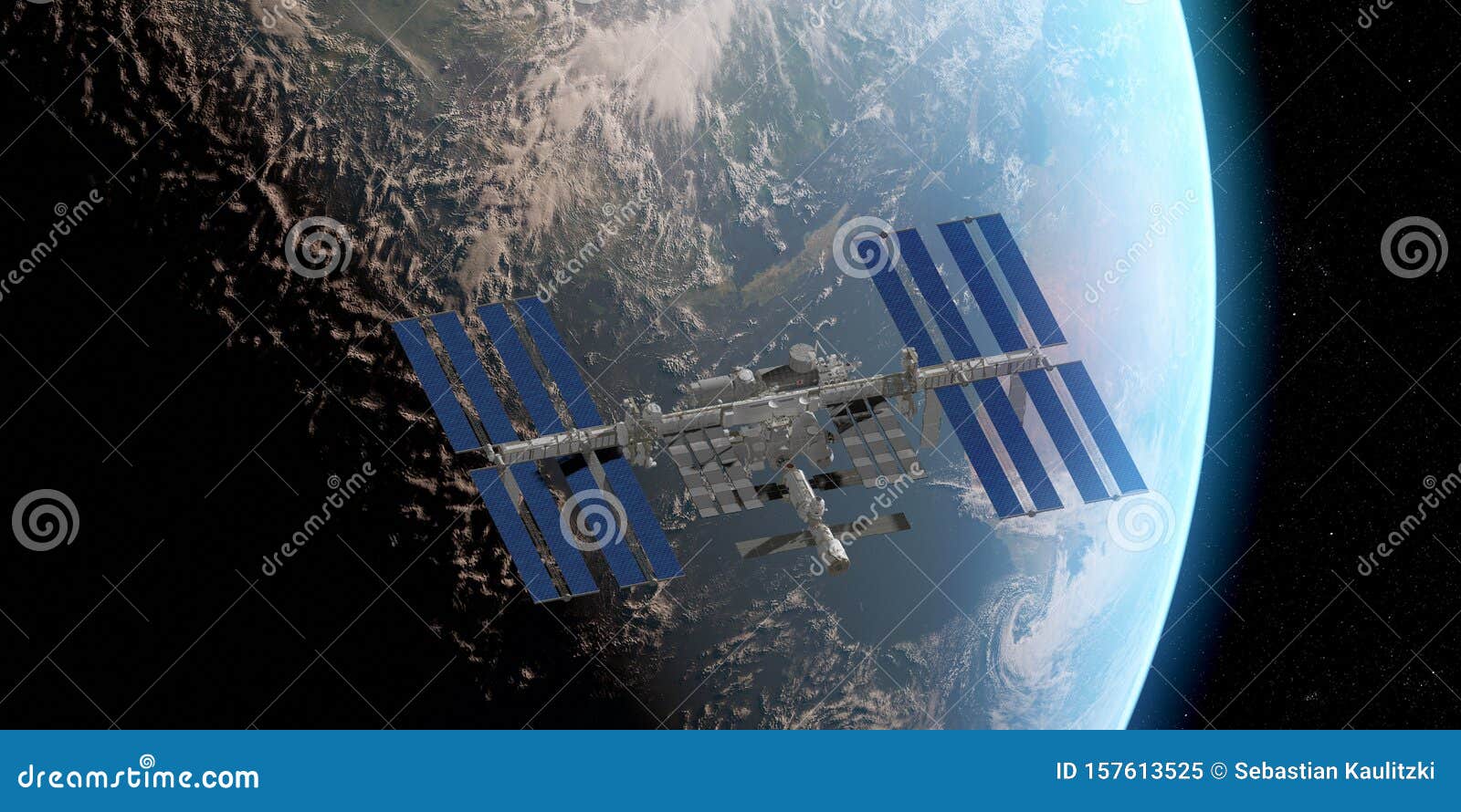 The ISS stock illustration. Illustration of planet, future - 157613525