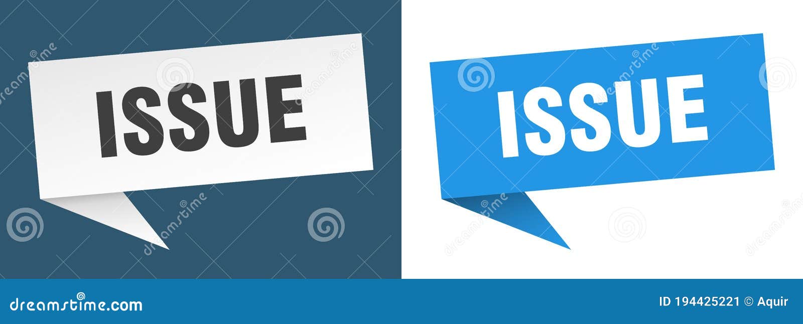 Issue Banner. Issue Speech Bubble Label Set Stock Vector - Illustration ...