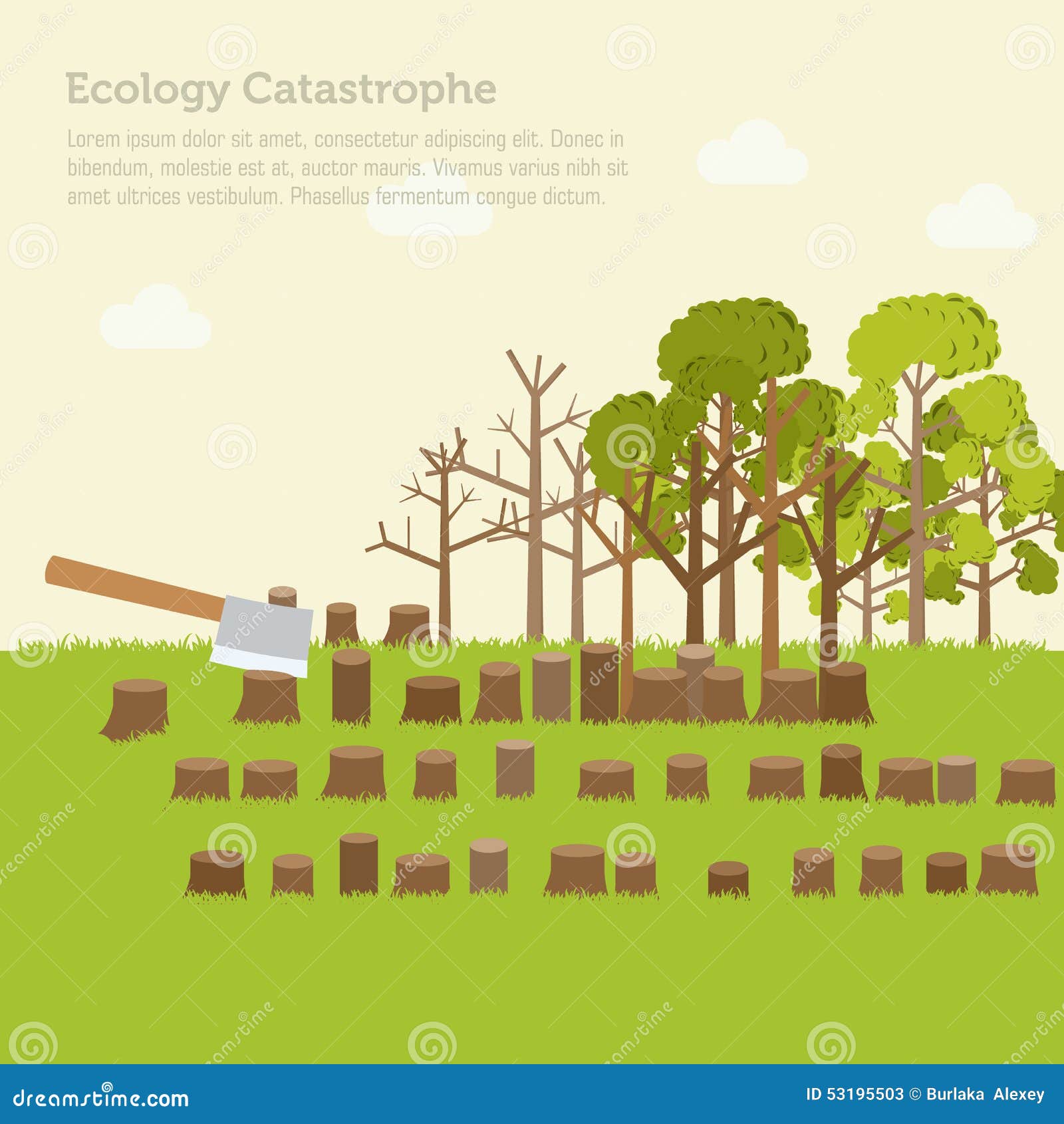 Issue Deforestation Illustration Design Background Stock Vector ...