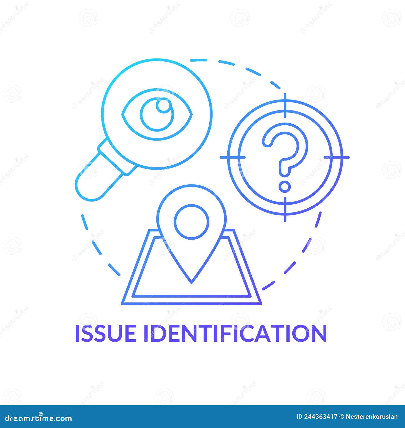Issue Identification Blue Gradient Concept Icon Stock Vector ...