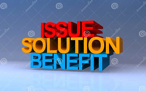 Issue Solution Benefit on Blue Stock Illustration - Illustration of ...