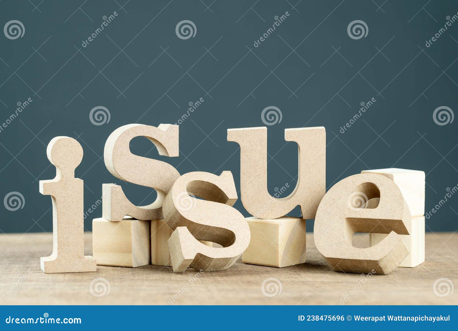 Issue Word by Wooden Alphabets Stock Photo - Image of title ...