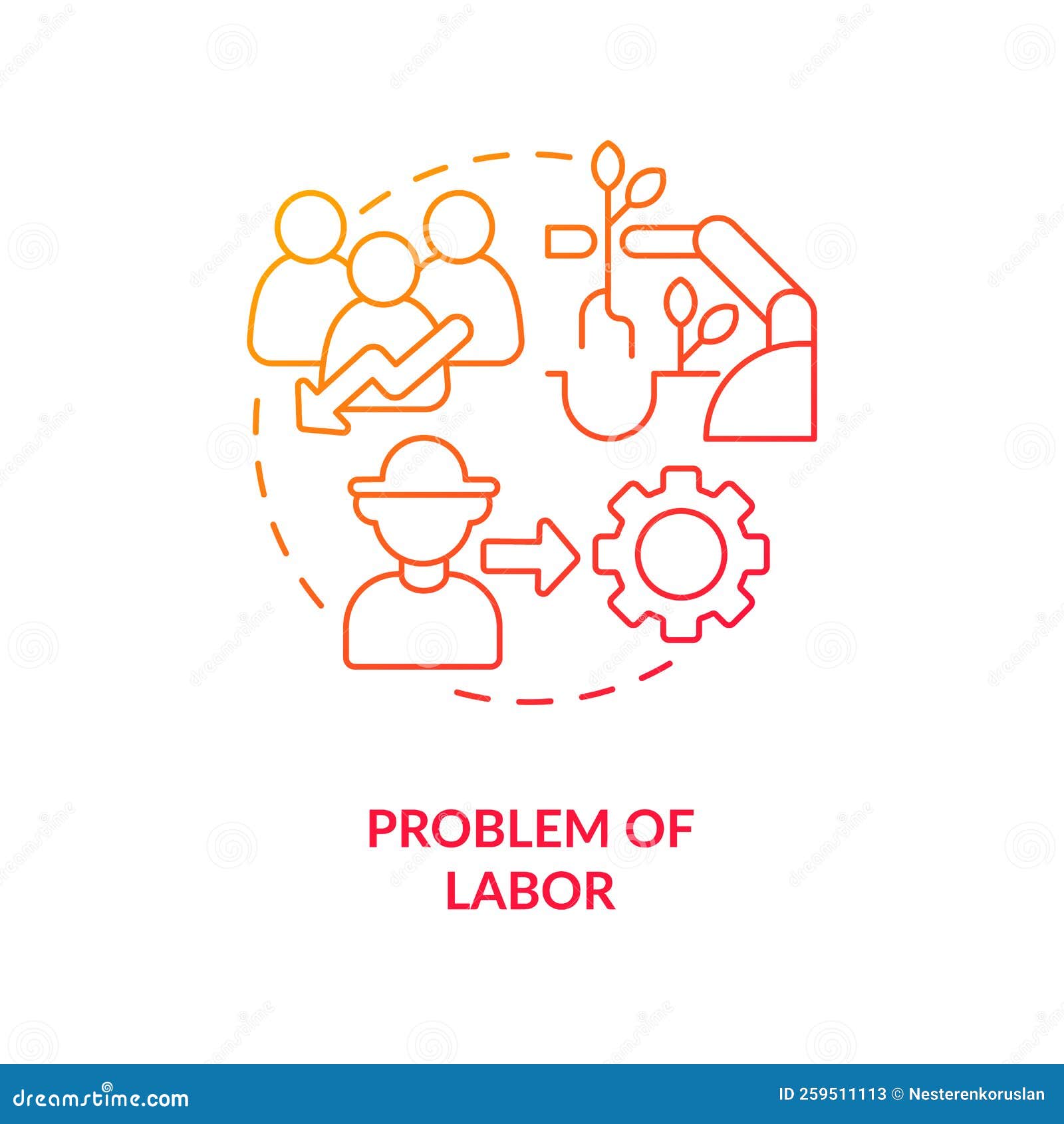 Issues of Labor Red Gradient Concept Icon Stock Vector - Illustration ...