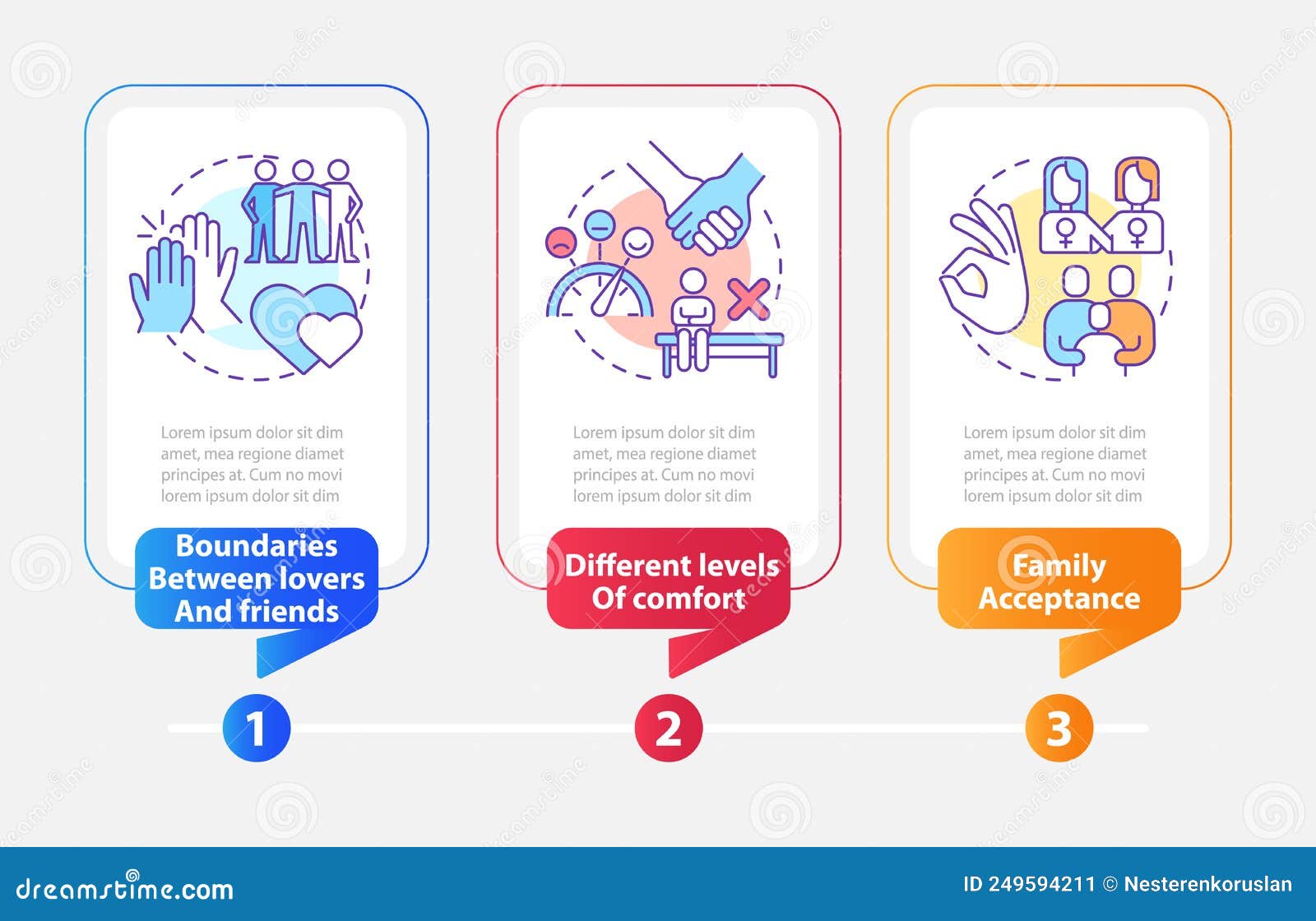 Issues within LGBT Couples Rectangle Infographic Template Stock Vector ...