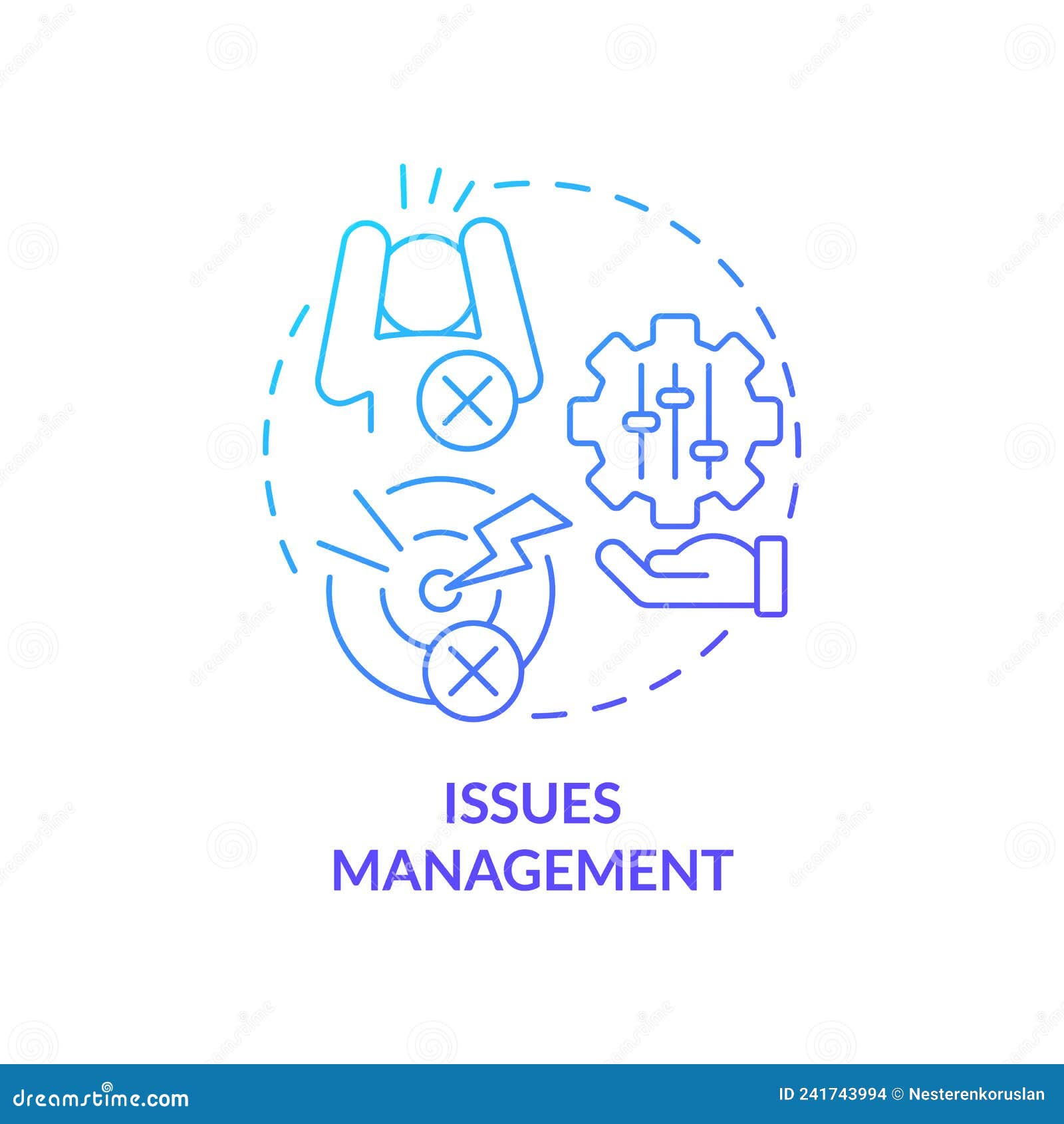 Issues Management Blue Gradient Concept Icon Stock Vector ...