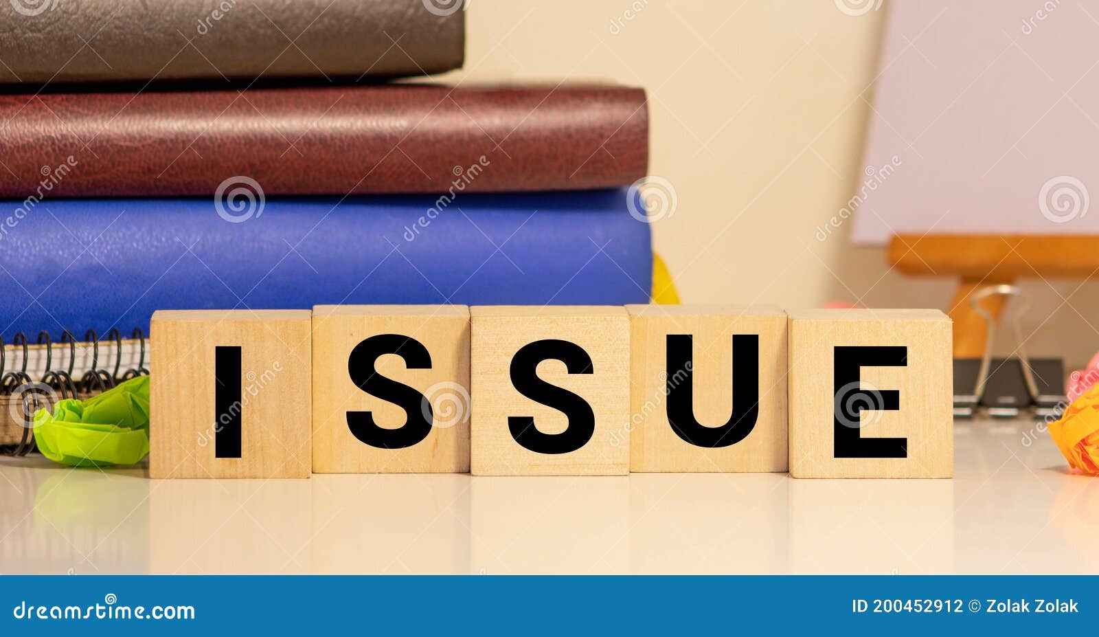 ISSUES Word Made with Wood Building Blocks Stock Photo - Image of media ...