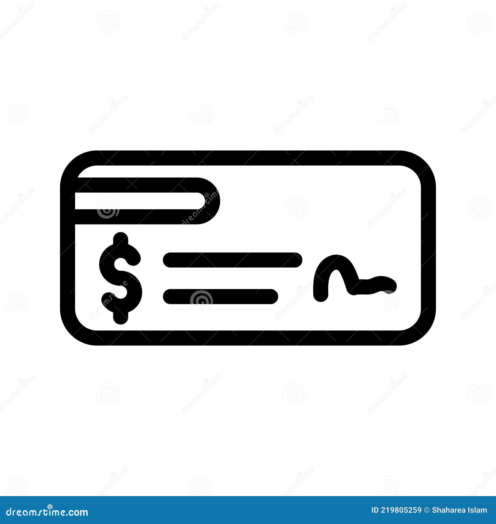 Issuing a Cheque icon stock vector. Illustration of payment - 219805259