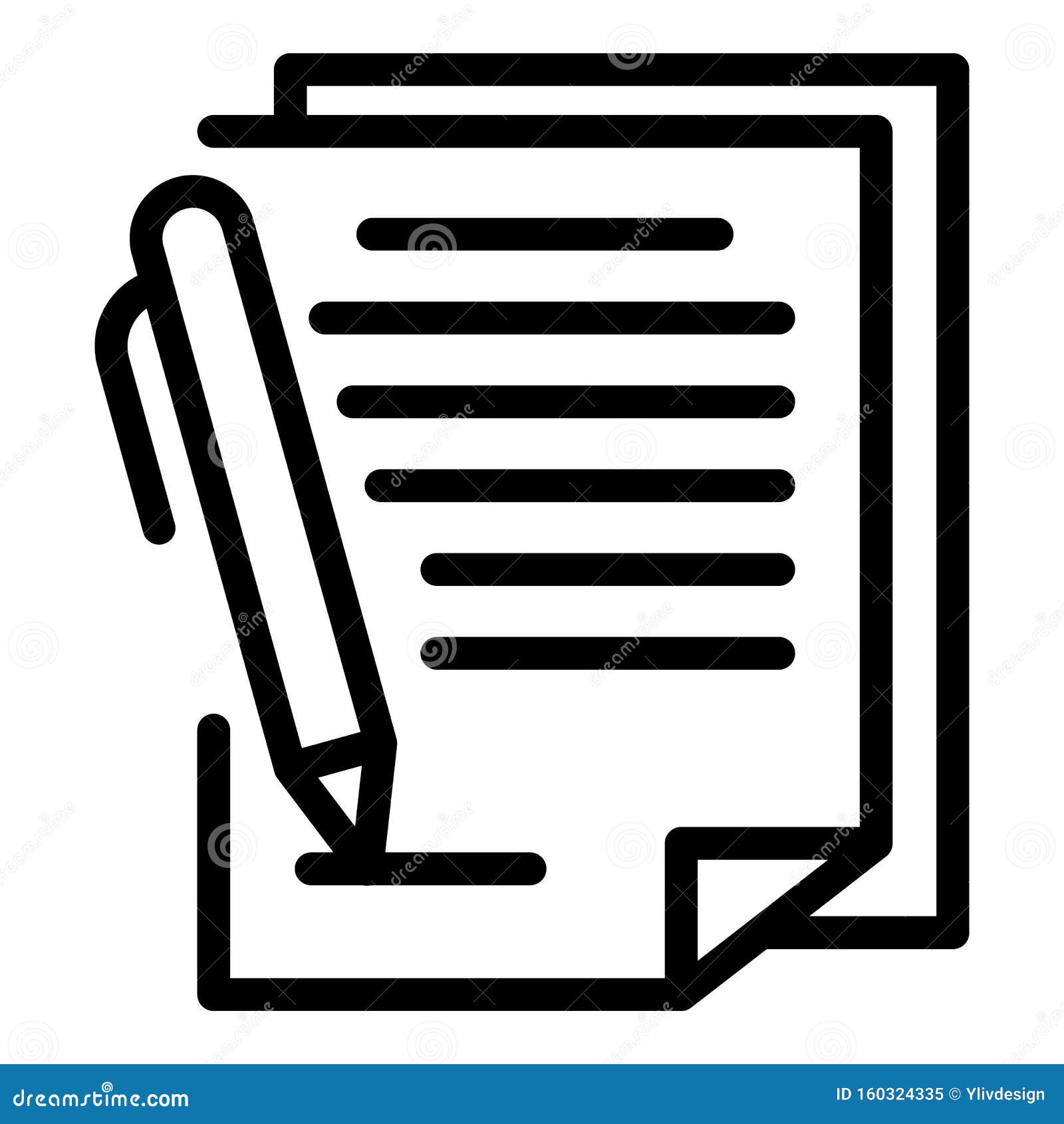 Issuing an Order Icon, Outline Style Stock Vector - Illustration of ...