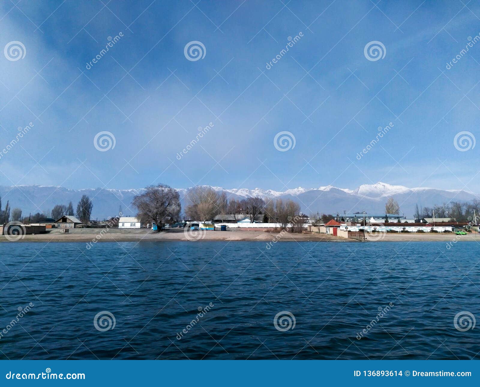 Issyk-kyl lake summer view stock photo. Image of national - 136893614