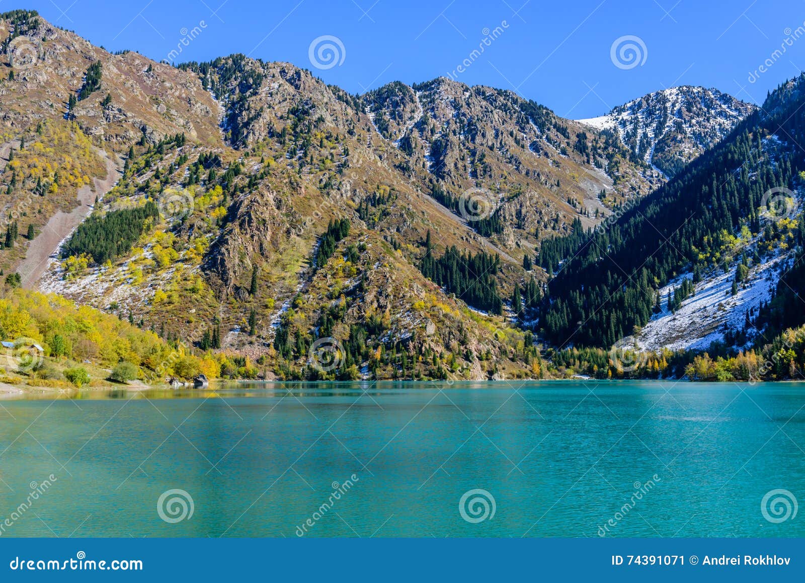 Issyk lake stock image. Image of mountains, mountain - 74391071