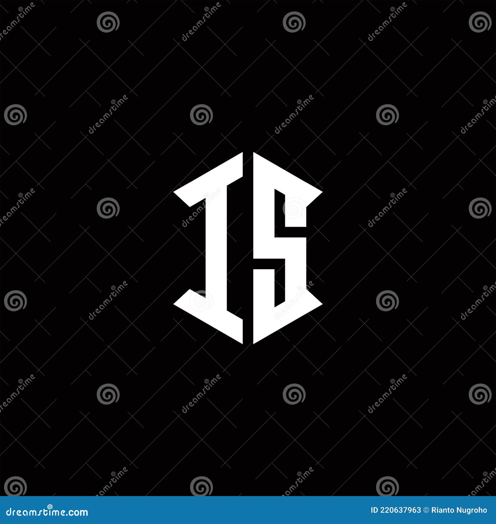 Ist Logo Monogramm Mit Schild Form Designs Vorlage Vektor Abbildung ...