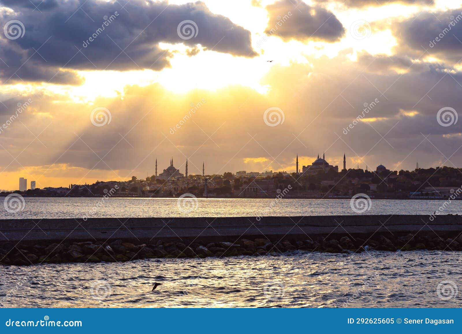 Istanbul Background Photo. Sunrays between the Dramatic Clouds Stock ...