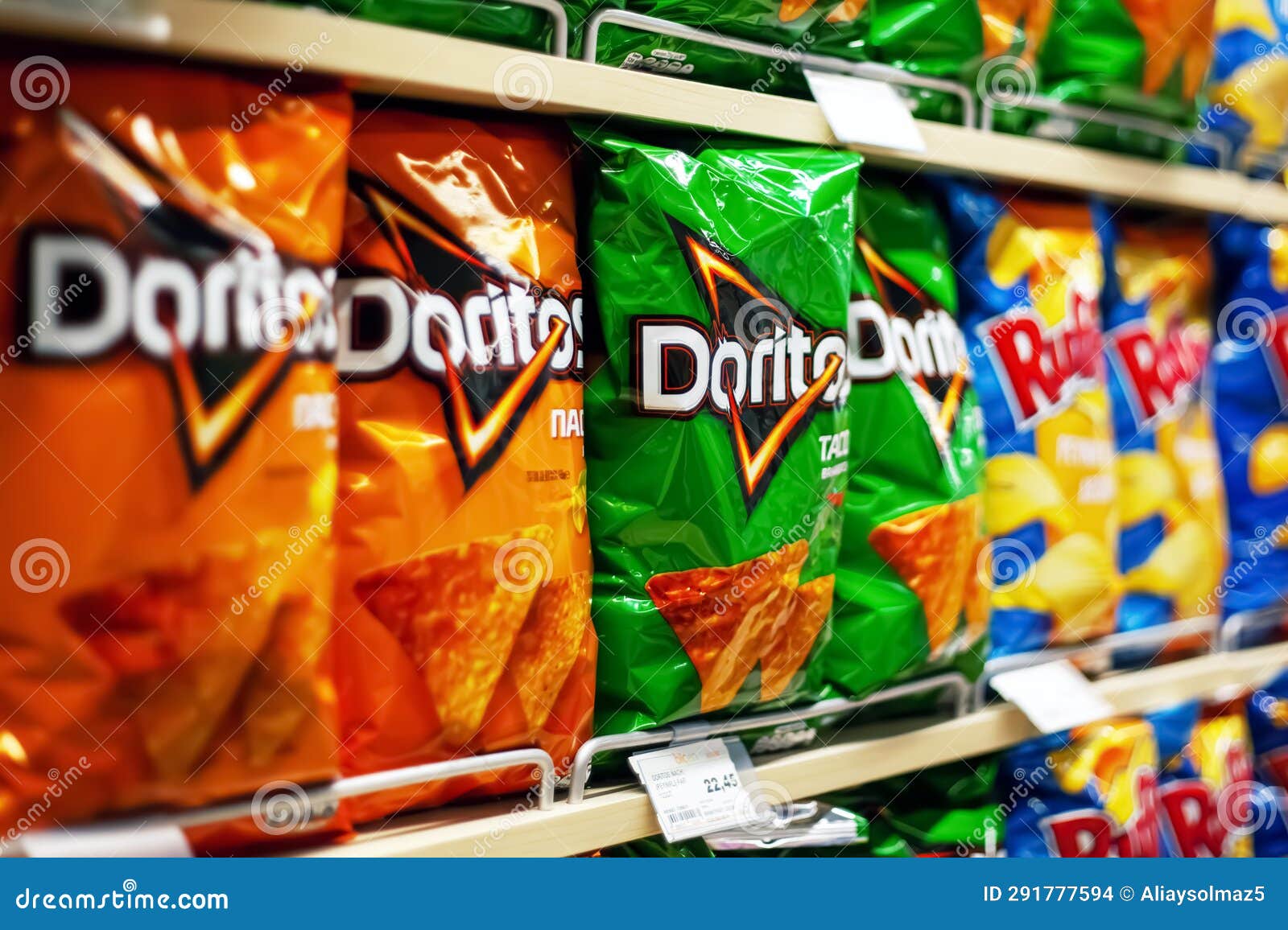 Istanbul, Beylikduzu - Turkey - 05.19.2023: Snack Shelf View, Chips ...