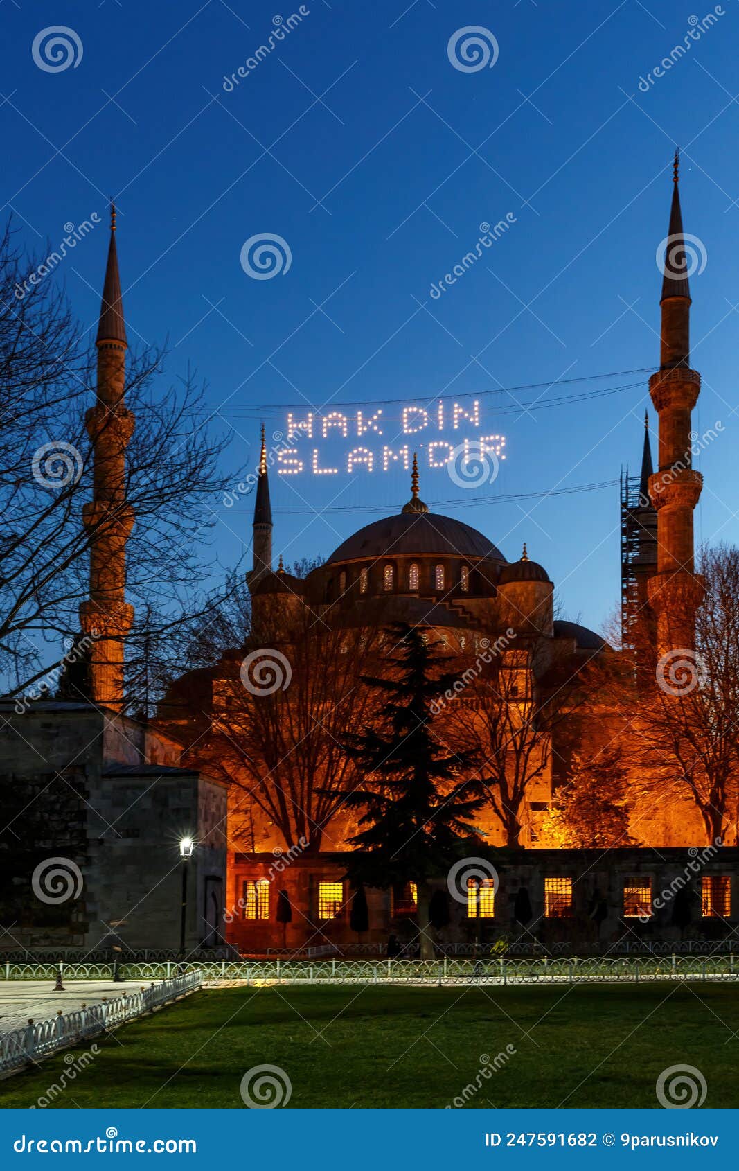 Istanbul Blue Mosque in the Evening. Stock Photo - Image of evening ...