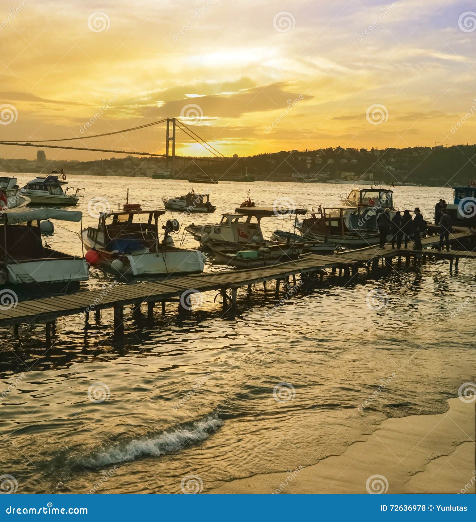 Istanbul Bosphorus Sunset Coast Editorial Stock Photo - Image of exotic ...