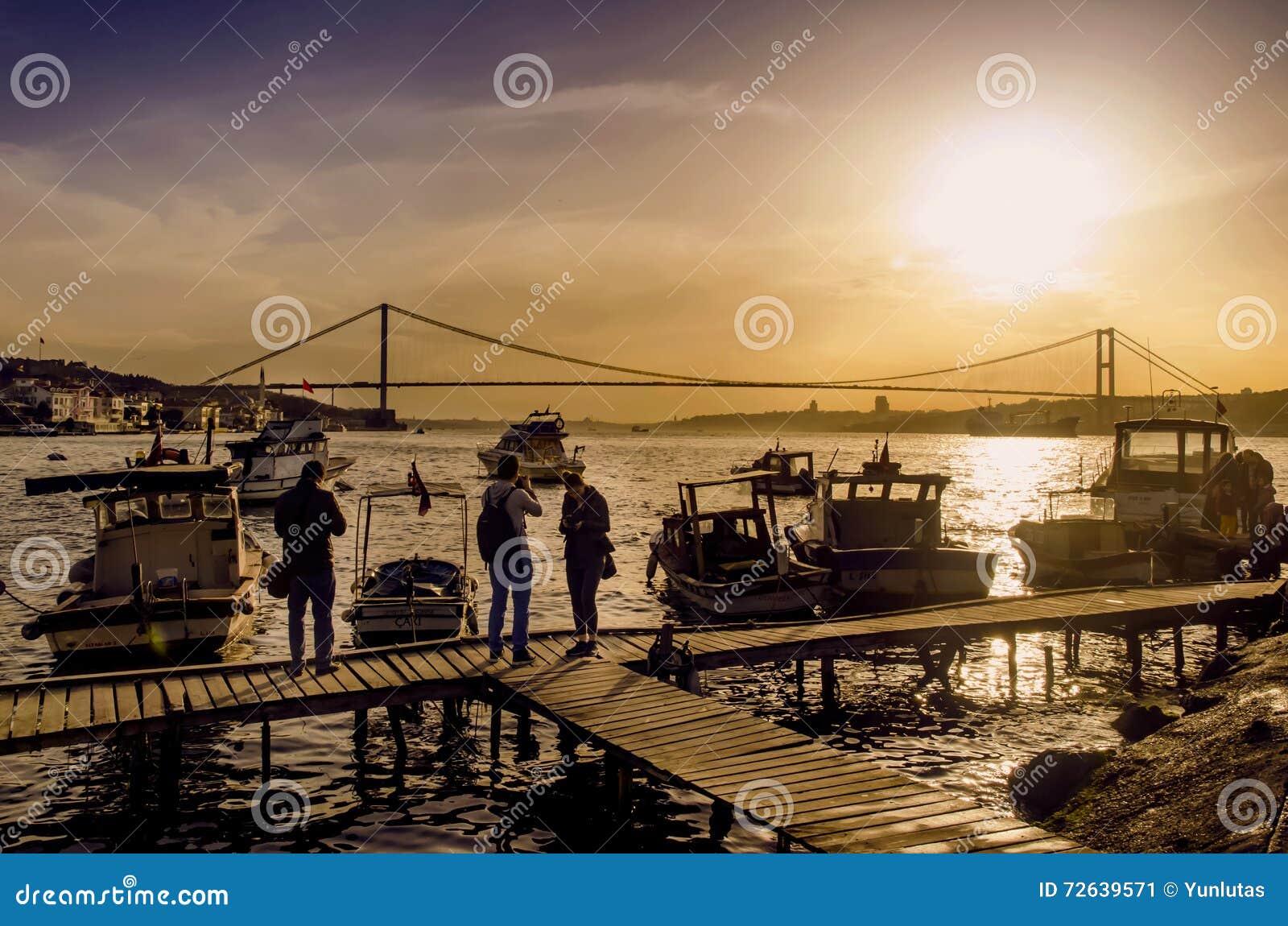 Istanbul Bosphorus Sunset Coast Editorial Photo - Image of evening ...