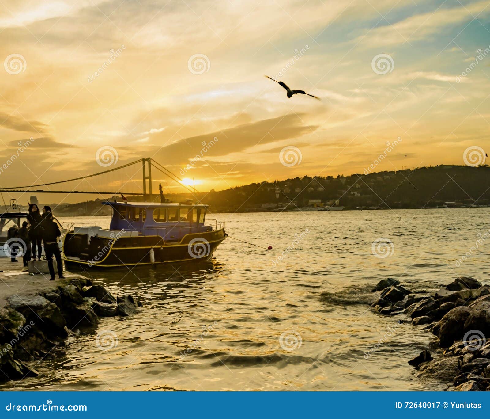 Istanbul Bosphorus Sunset Coast Editorial Photography - Image of ...